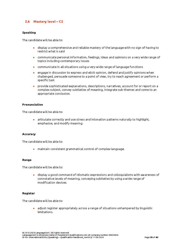 Booklet C2 LanguaCert Speaking | PDF | Foods | Information
