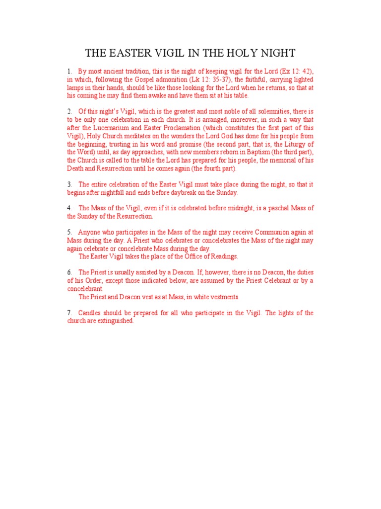 Easter Vigil: Ceremony and Significance | PDF | Baptism | Mass (Liturgy)