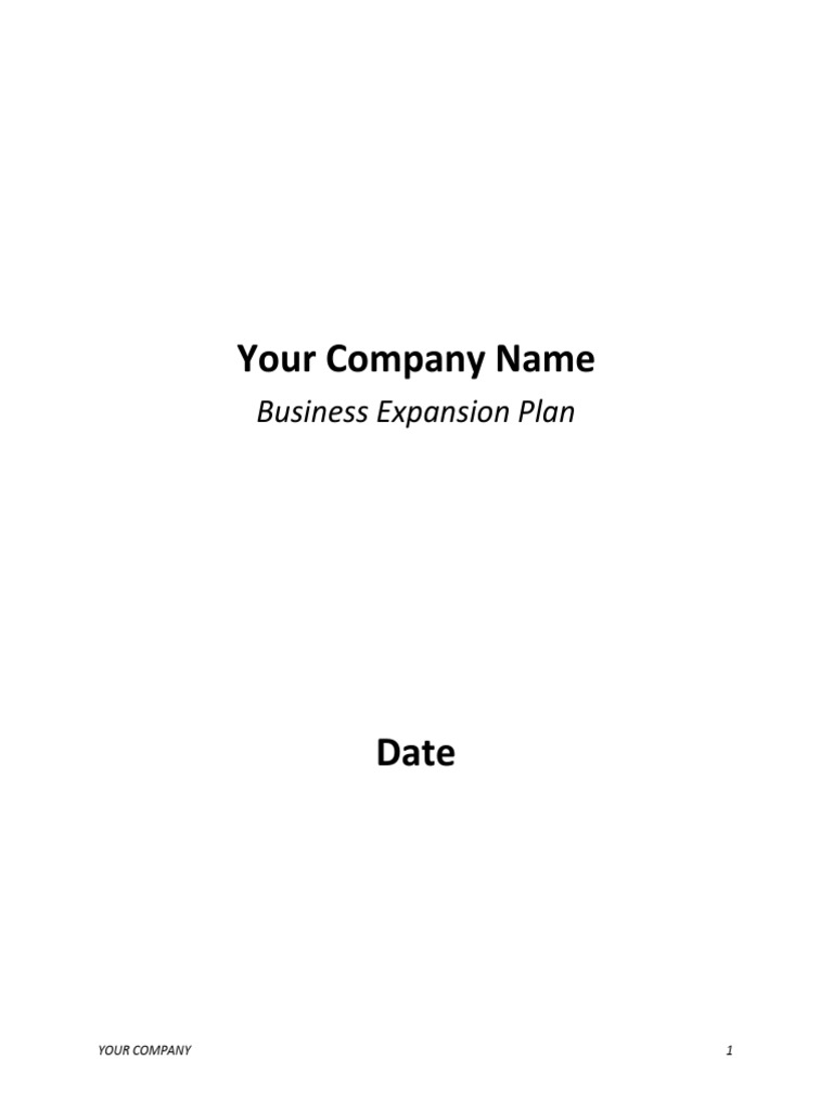 Business Expansion Plan Template | PDF