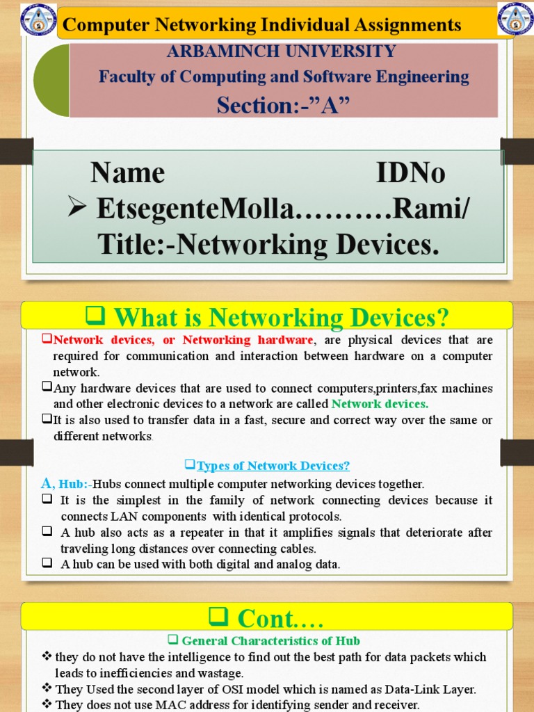 Computer Networking Individual Assignments: Section:-"A" | PDF | Computer Network | Network Switch
