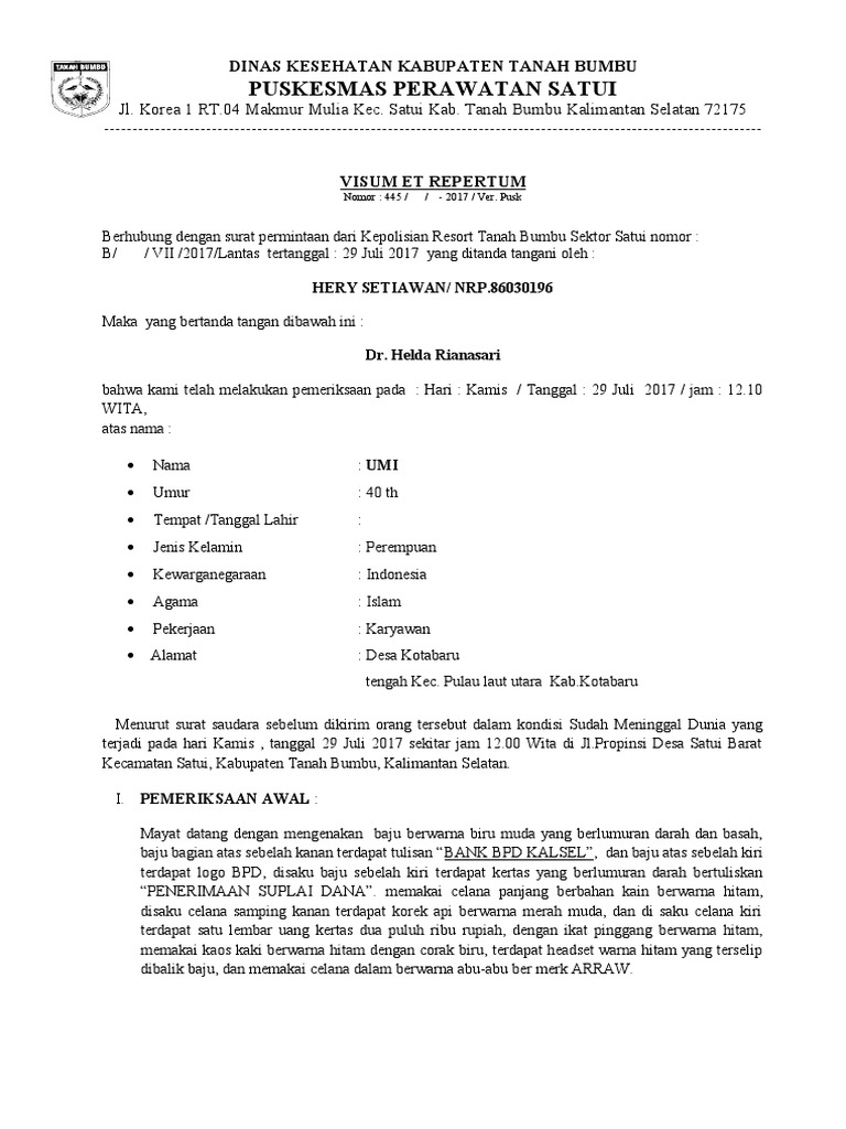 VISUM MAYAT UMIANSYAH, Alm | PDF