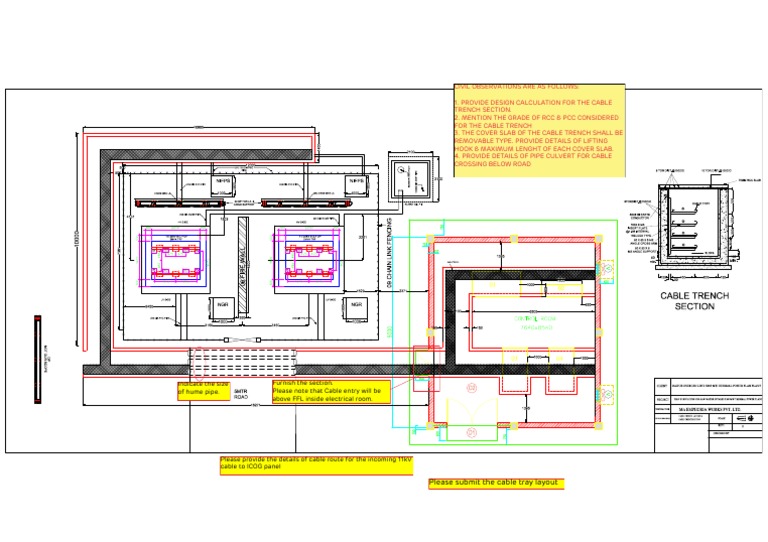 Cable Trench Layout Section - Commented | PDF