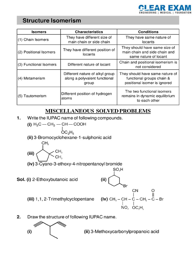 Structure Isomerism | PDF