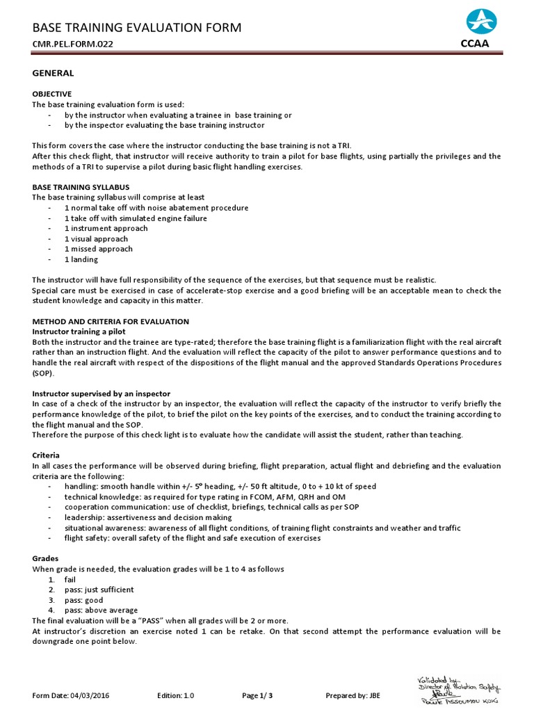 Base Training Evaluation Form: General | PDF | Simulation | Evaluation