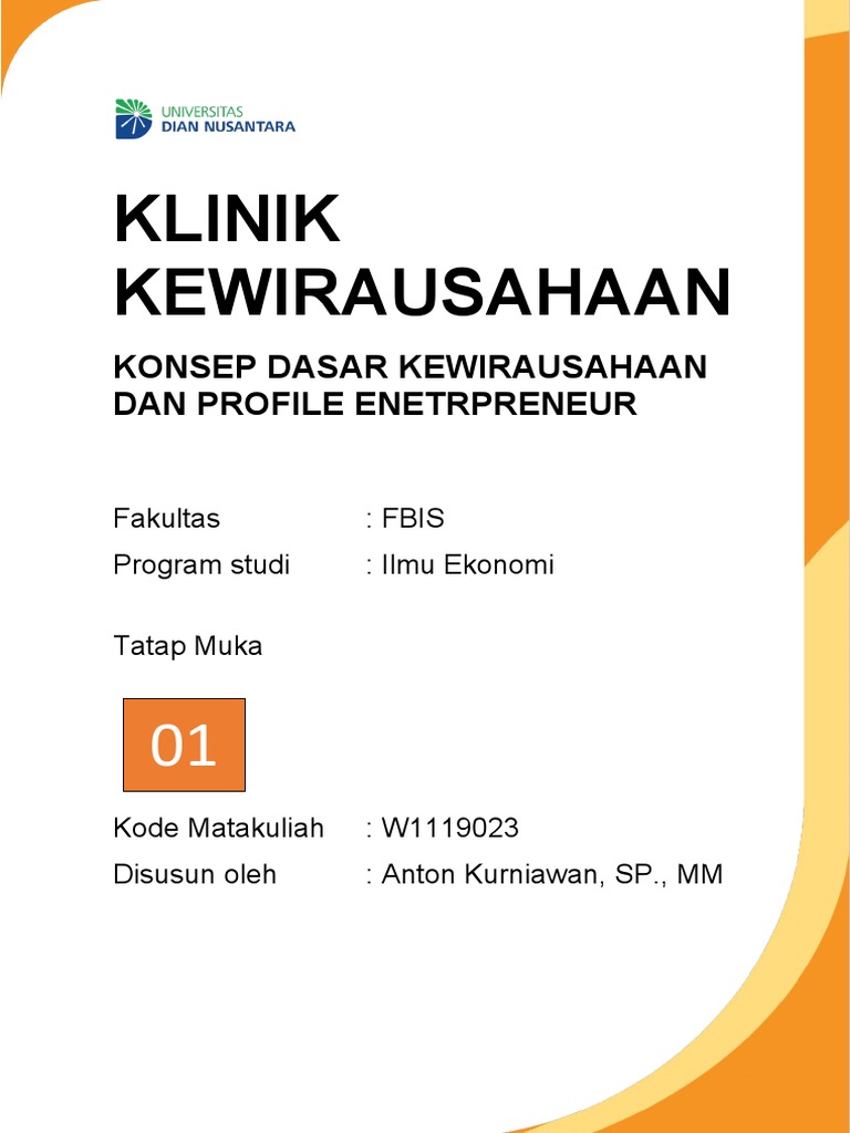 Modul Klinik Kewirausahaan Ke-1 | PDF | Karier & Perkembangan | Bisnis