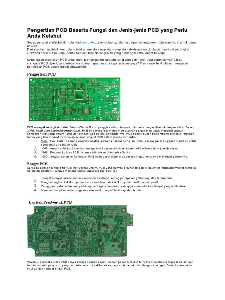 Pengertian PCB Beserta Fungsi Dan Jenis-Jenis PCB Yang Perlu Anda ...