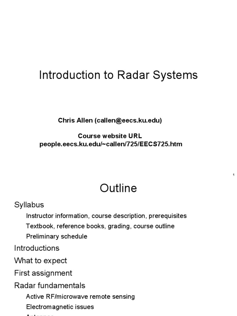 Introduction To Radar Systems | PDF | Decibel | Antenna (Radio)