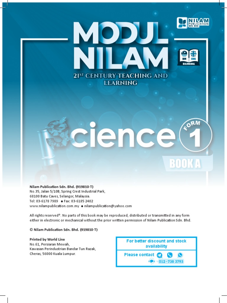 Softcopy Science Form 1 (Book A) BUKU NILAM | PDF | Menstruation | Nature