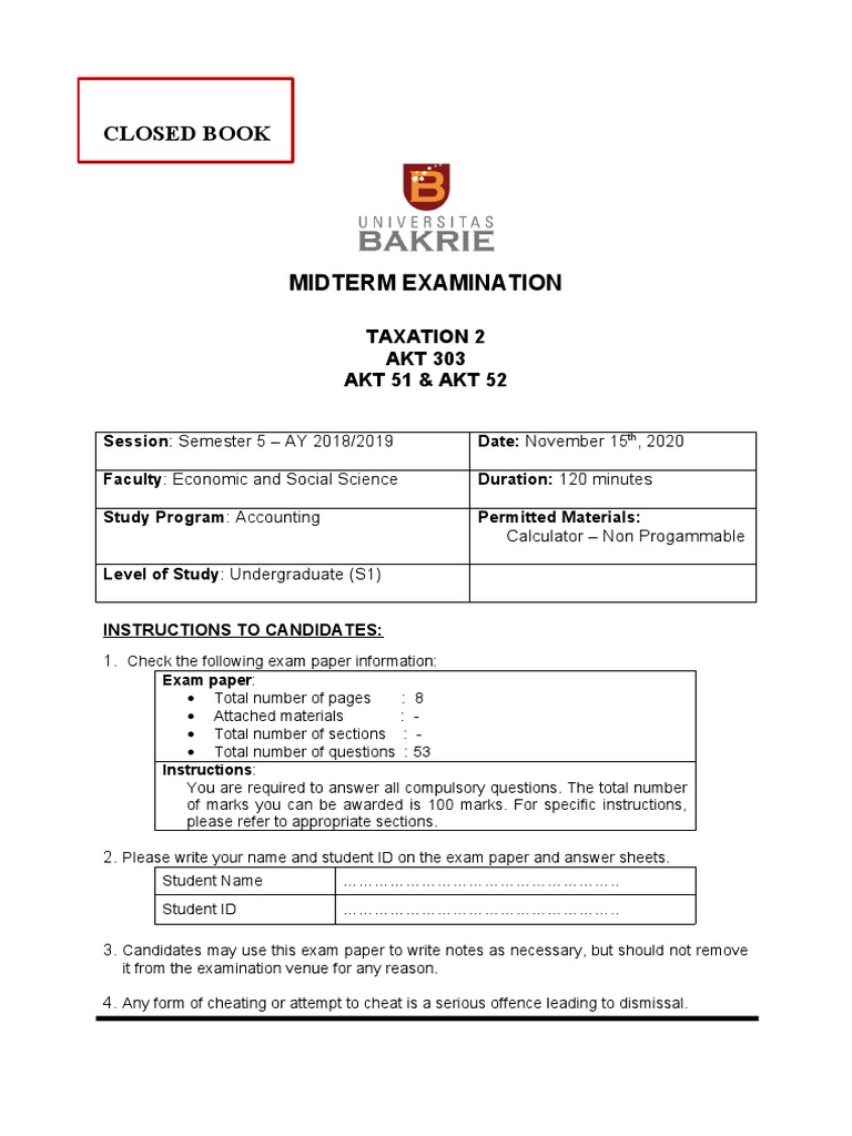 Format Standar Soal Uts - Perpajakan 2 | PDF
