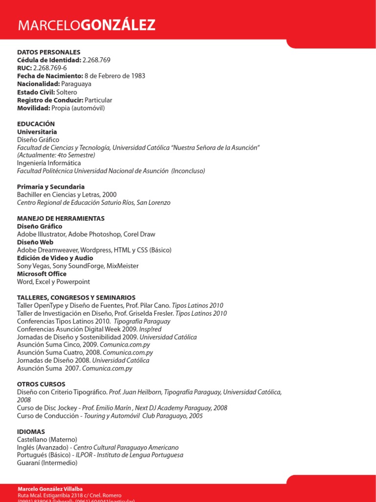 CV Marcelo González | PDF | Paraguay | Adobe Systems