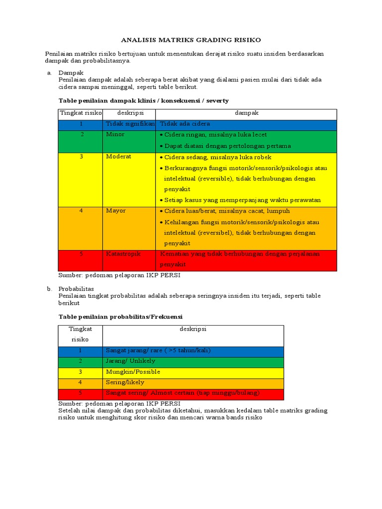 Analisis Matriks Grading Risiko | PDF | Pengembangan Diri | Kesehatan Holistik