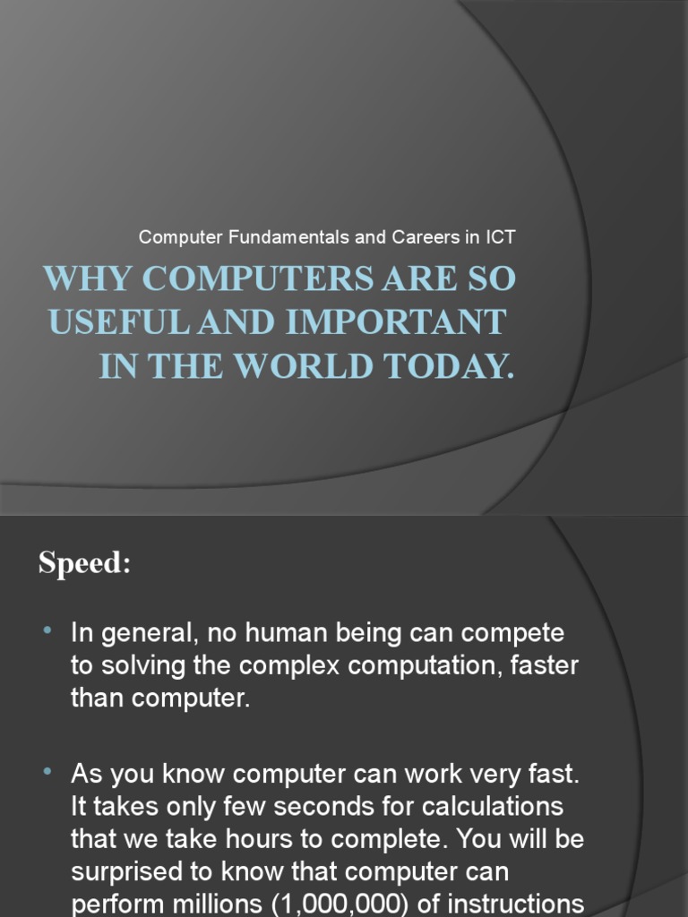 6 Why Computers Are So Useful and Important in The World Today | PDF