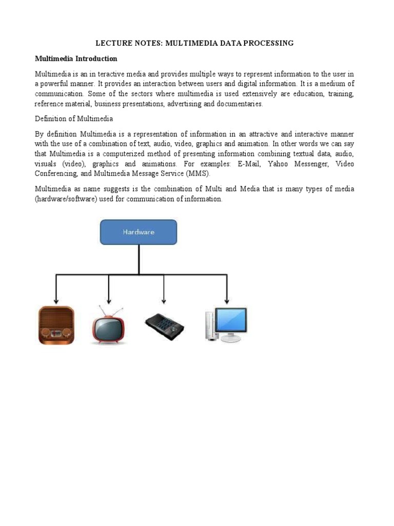 Multimedia Data Processing Overview | PDF | Sampling (Signal Processing ...