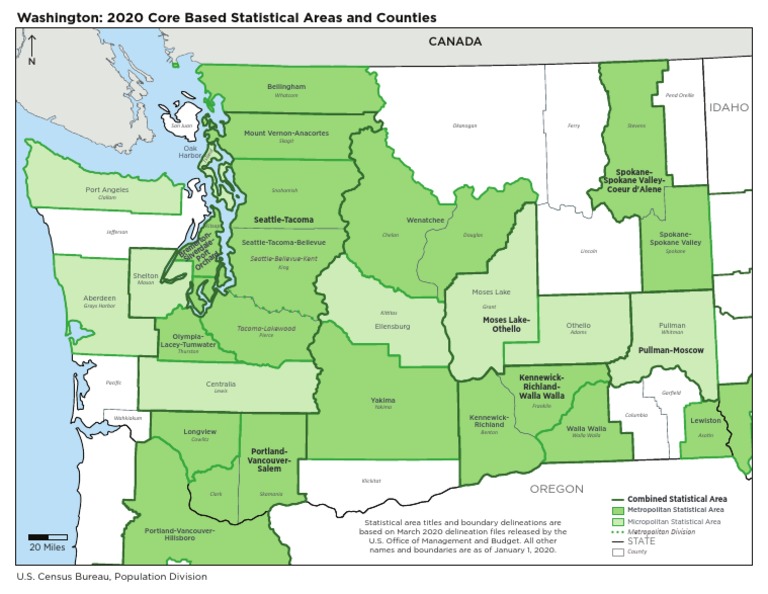 ' _WA_Washington Metro Areas 2020_Map_MSA_CSA_Metro_City_County__：2020 ...