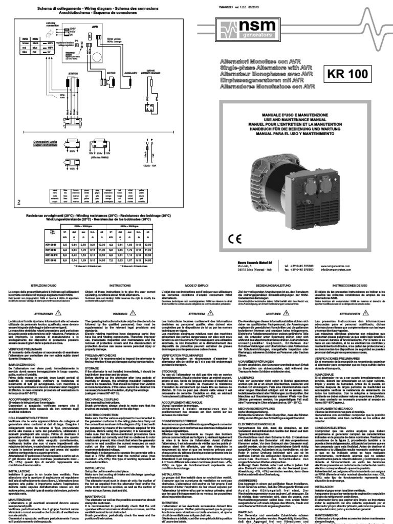 Manuel d'utilisation KR 100 | PDF | Composants électriques | Grandeur ...