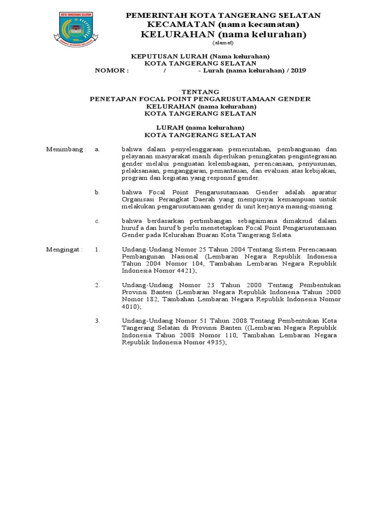 SK Focal Point Lurah | PDF