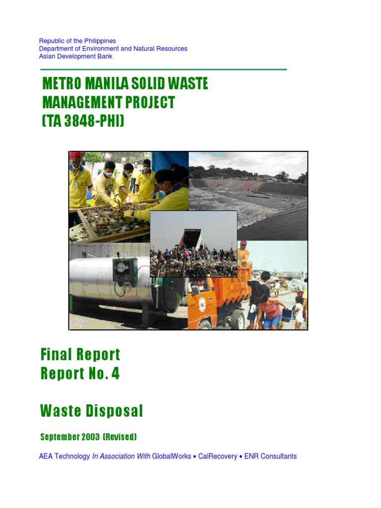 Metro Manila Solid Waste Disposal Report | PDF | Landfill | Waste ...