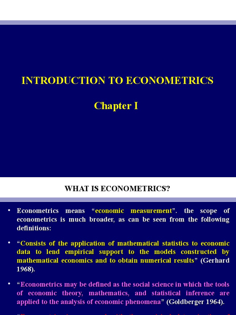 CH 1. Introduction | PDF | Econometrics | Consumption (Economics)