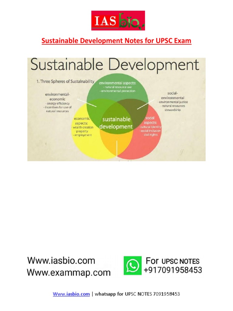 Sustainable Development Notes For UPSC Exam | PDF | Sustainability ...
