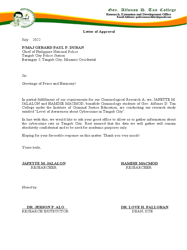 Sample-Letter of Approval | PDF