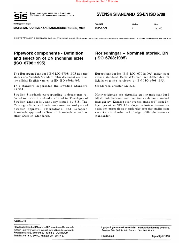 SS en Iso 6708 en PDF | PDF | Plumbing | Mechanical Engineering