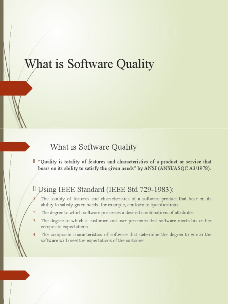 What Is Software Quality | PDF | Quality Assurance | Feasibility Study