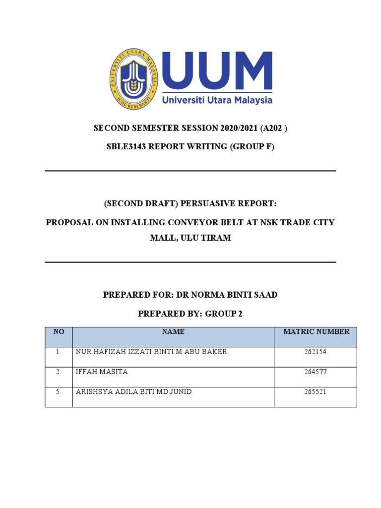 Second Draft Conveyor Belt Group 2 (ReportWritingF) | PDF | Belt ...