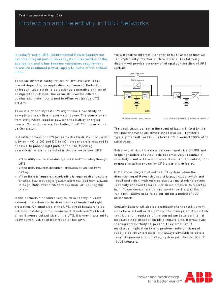 UPS Protection and Selectivity Analysis | PDF | Power Supply ...