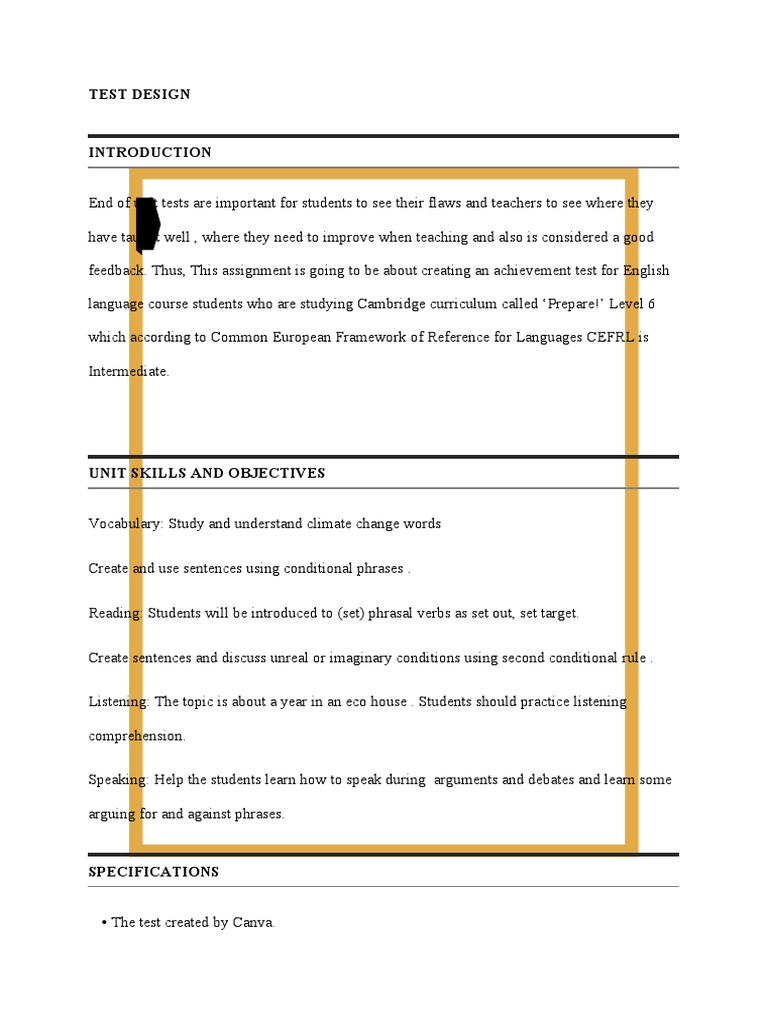 Test Design Final-1 | PDF | Educational Assessment | Question
