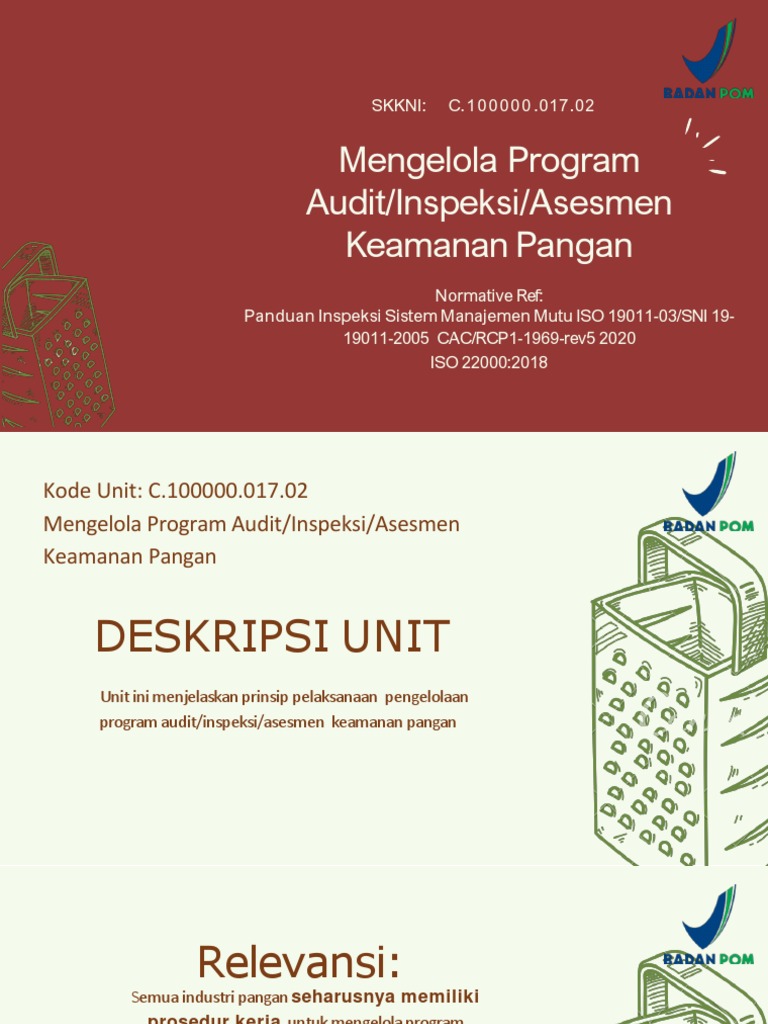 Mengelola Program Audit Inspeksi Asesmen Keamanan Pangan | PDF
