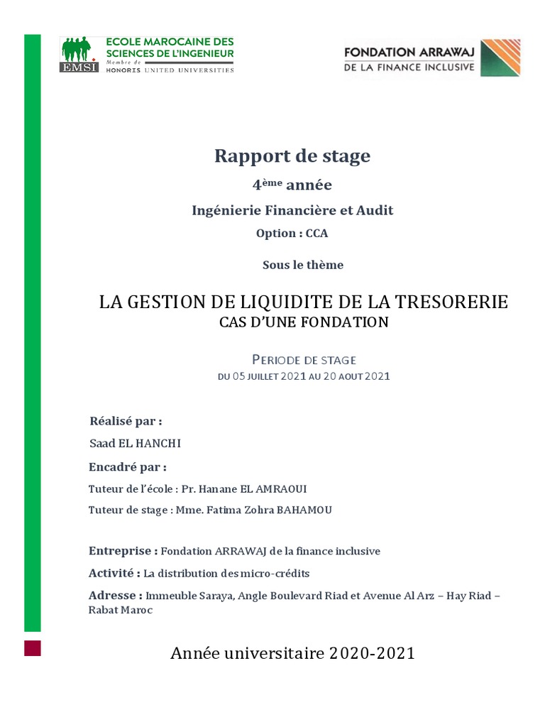 PFA 4IFA CCA Saad ELHANCHI | PDF | Modèle d'évaluation des actifs financiers | Microcrédit