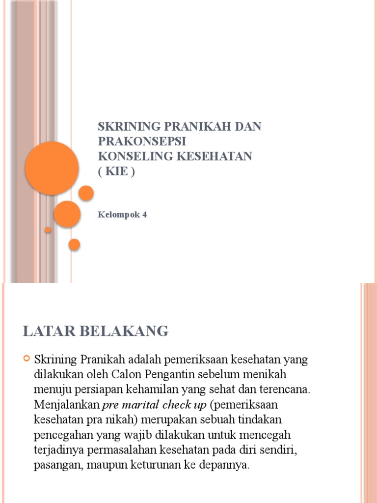 Skrining Pranikah Dan Prakonsepsi | PDF