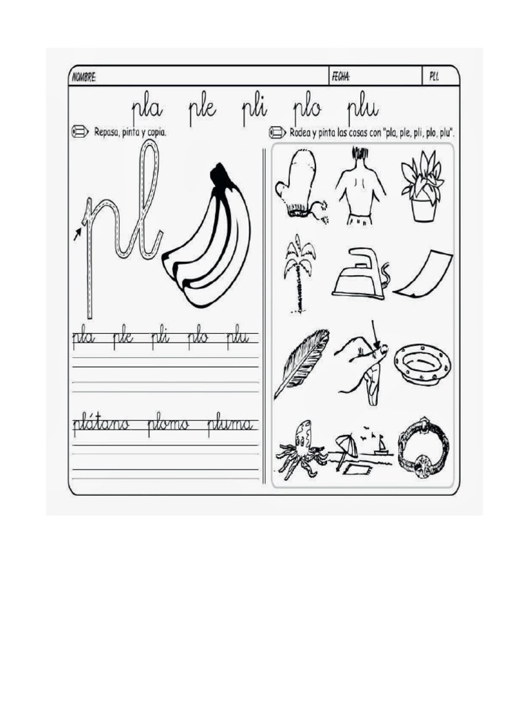 Lectura Pla Ple Pli Plo Plu | PDF