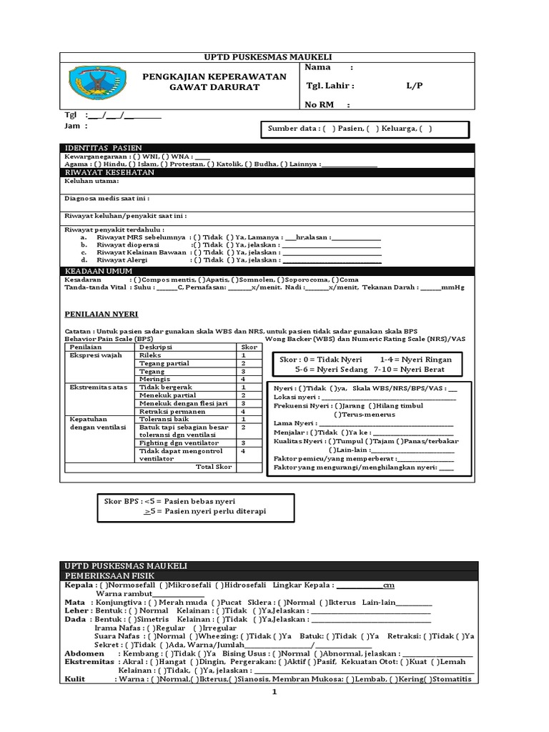 Pengkajian Awal Ugd Maukeli Pdf