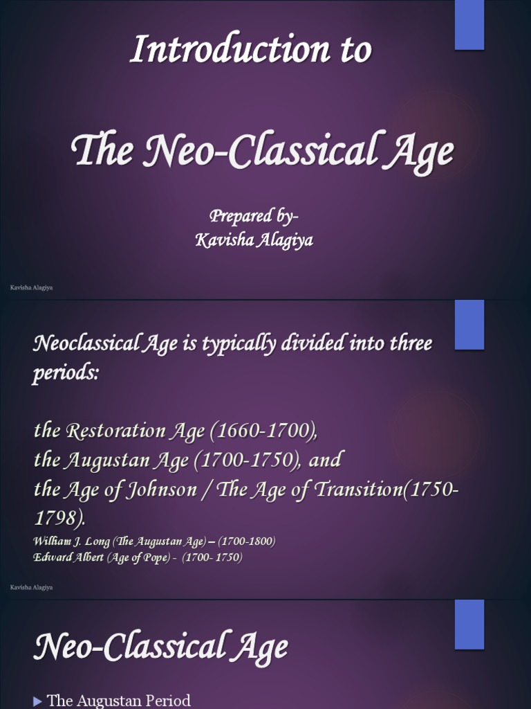Introduction To The Neo-Classical Age | PDF | Age Of Enlightenment | Satire