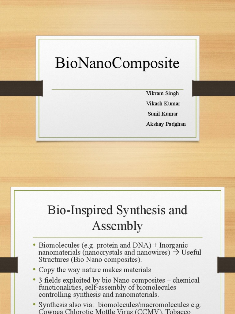 Bio-Inspired Synthesis and Assembly of Bio-Nanocomposites for ...