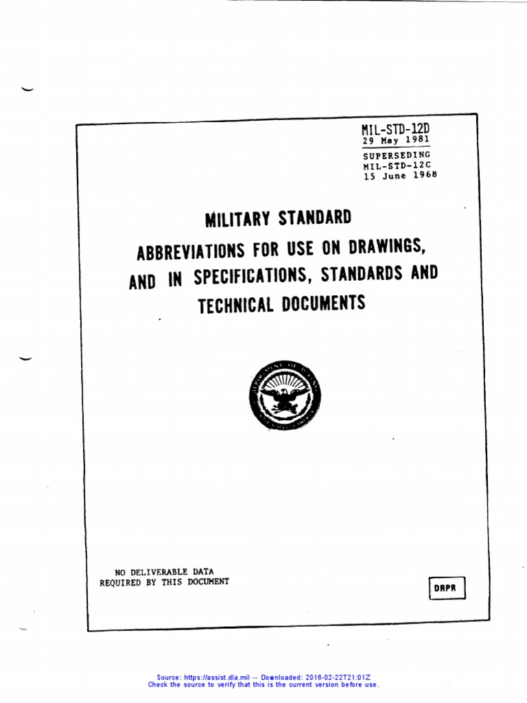 Mil STD 12c Abbreviations | PDF | Specification (Technical Standard ...