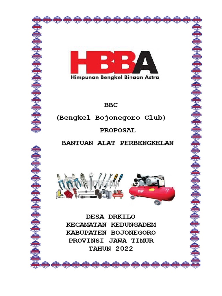 BBC (Bengkel Bojonegoro Club) Proposal Bantuan Alat Perbengkelan | PDF ...