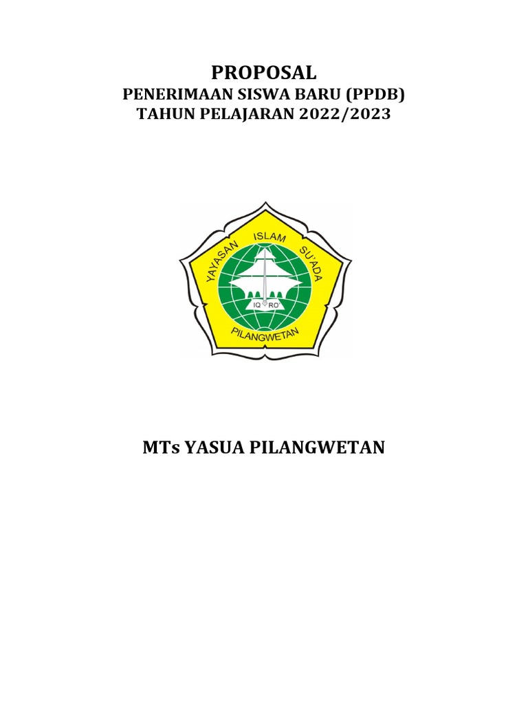 Proposal Penerimaan Siswa Baru PPDB Mts | PDF | Karier & Perkembangan | Bisnis