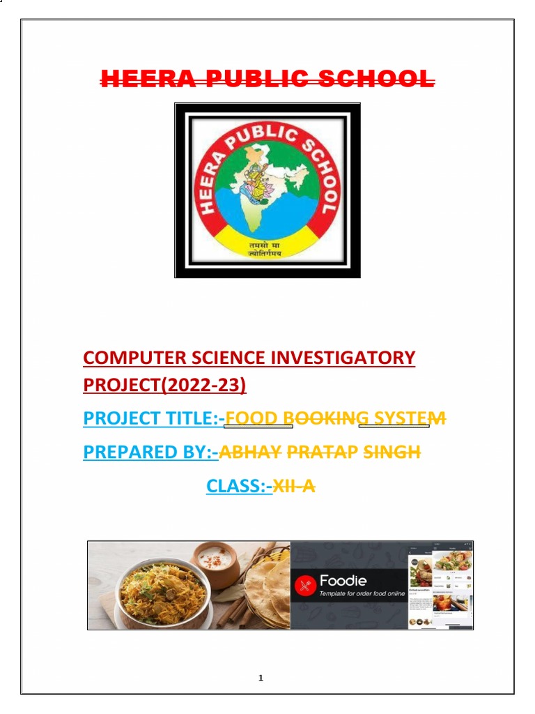 Heera Public School: Computer Science Investigatory PROJECT (2022-23 ...