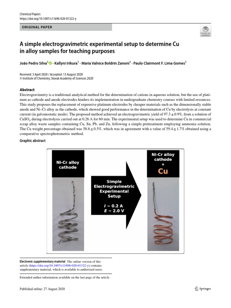 Electrogravimetry | PDF | Anode | Electrochemistry