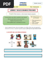 D1 A1 FICHA COM Cantamos Pregones Peruanos | PDF