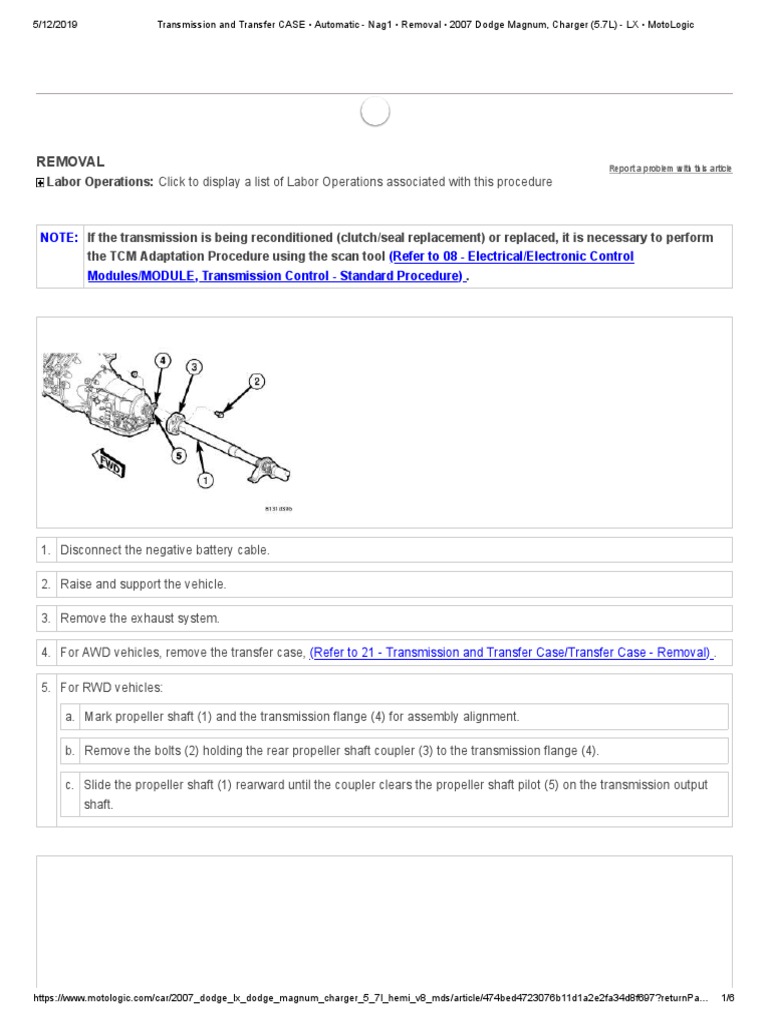 Removal: (Refer To 08 - Electrical/Electronic Control Modules/MODULE ...