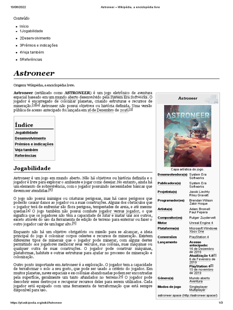 Astroneer - Wikipédia, A Enciclopédia Livre | PDF