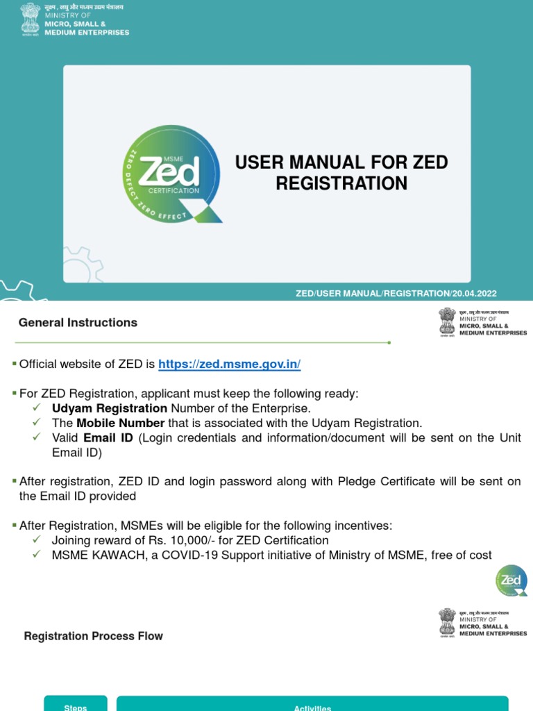 User Manual For ZED Registration 20.04.2022 2022 | PDF | Password | Login