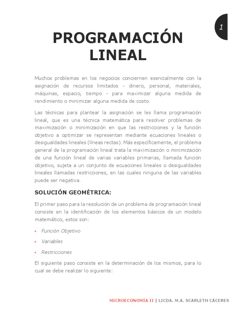 Programación Lineal y Precios Sombra - Teoría | PDF | Programación lineal | Linealidad