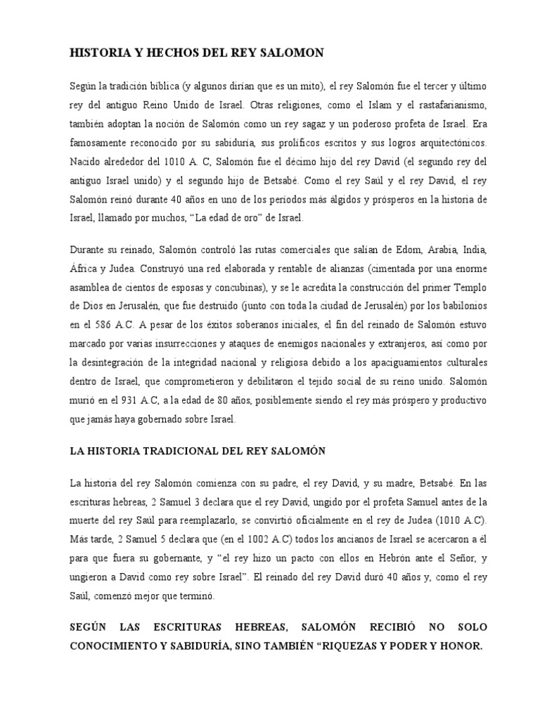 Salomom Exposicion | PDF | Solomons | David