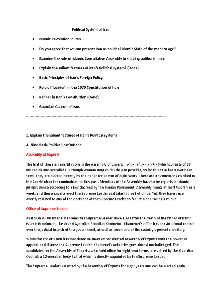 Iran's Political System Overview | PDF | Government | Iran