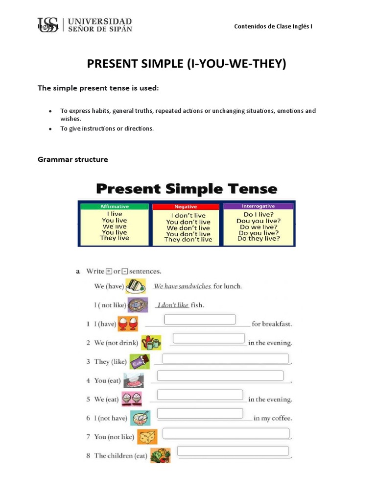 Present Simple-I-You-We-They | PDF | Self-Improvement