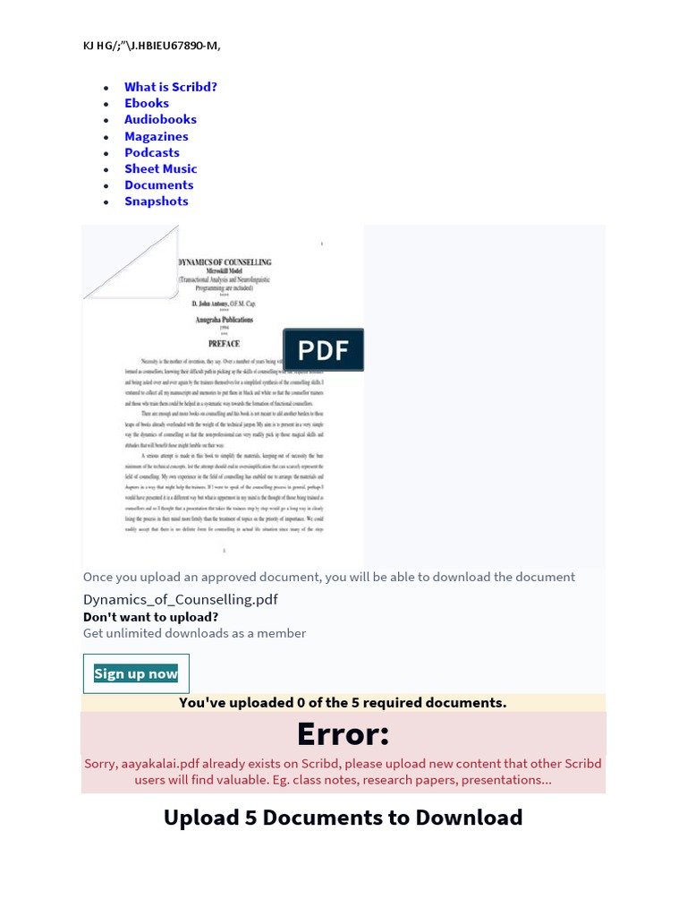 Error:: Upload 5 Documents To Download | PDF